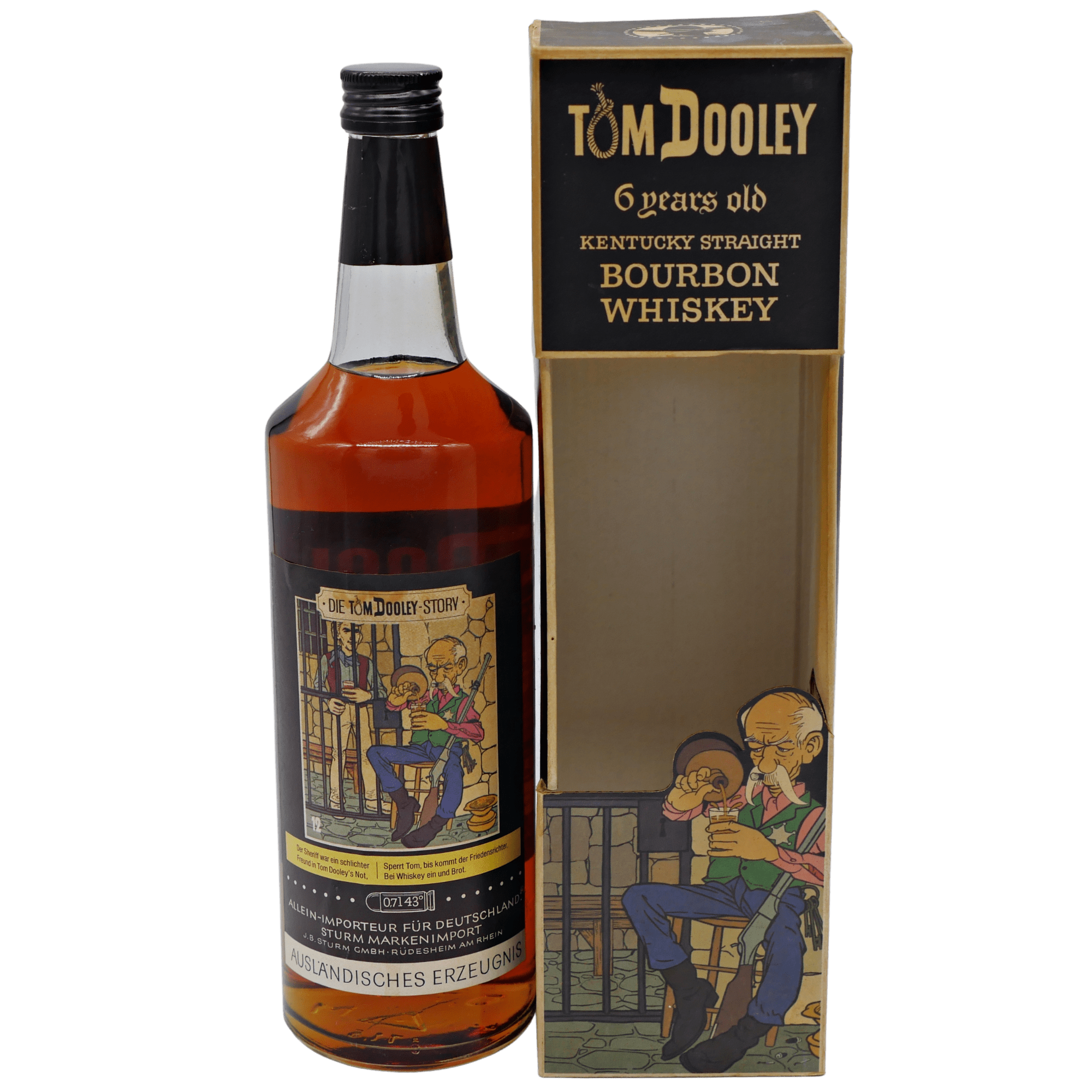 Tom Dooley Bourbon - seltene Edition (1970er) 43 % Vol. 0,7 L ...